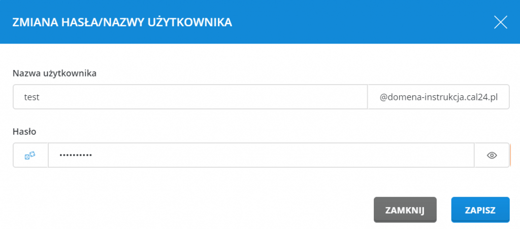 Zarządzanie hasłami oraz limitami do skrzynki pocztowej - cal.pl